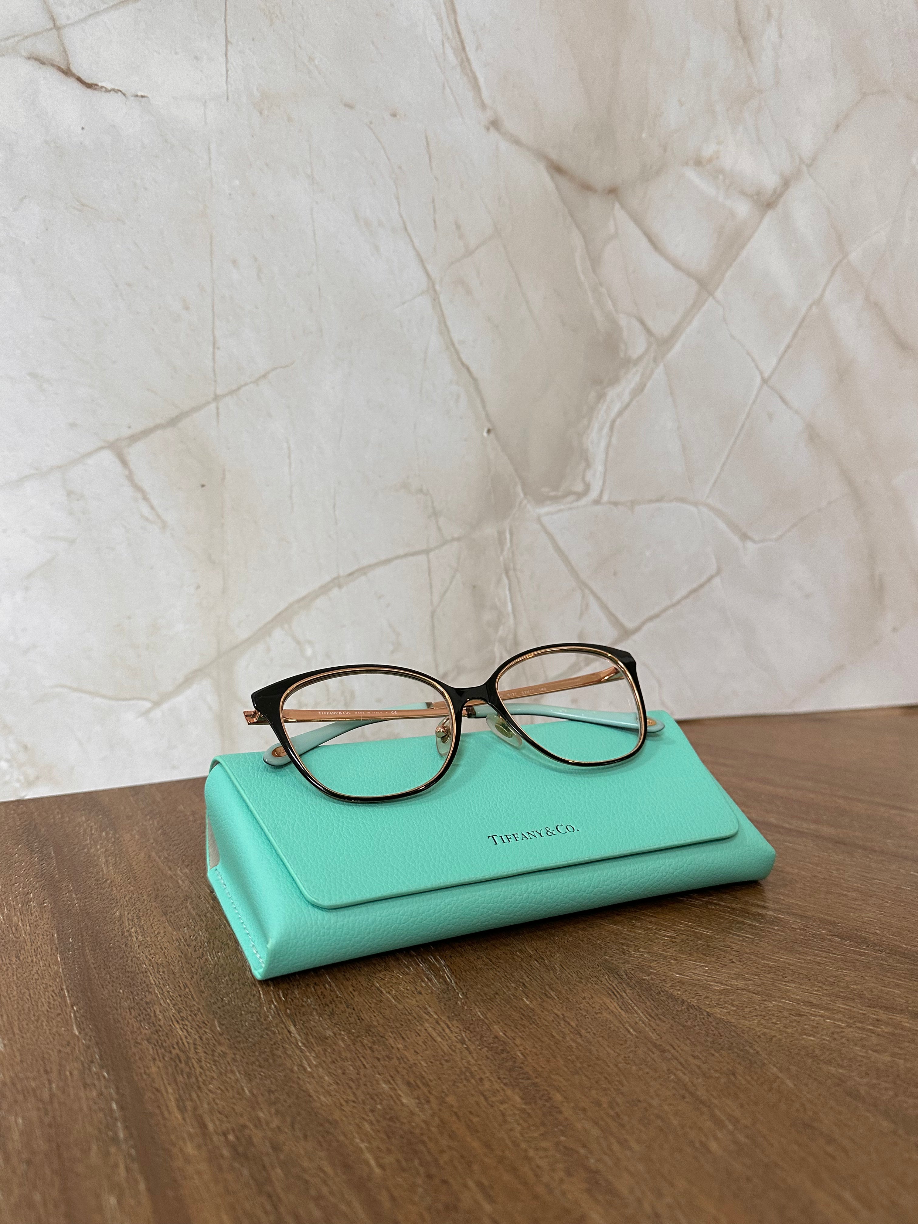 Tiffany & Co. Women's Eyeglasses Black and Tiffany Blue – Sofia Designer Consignment